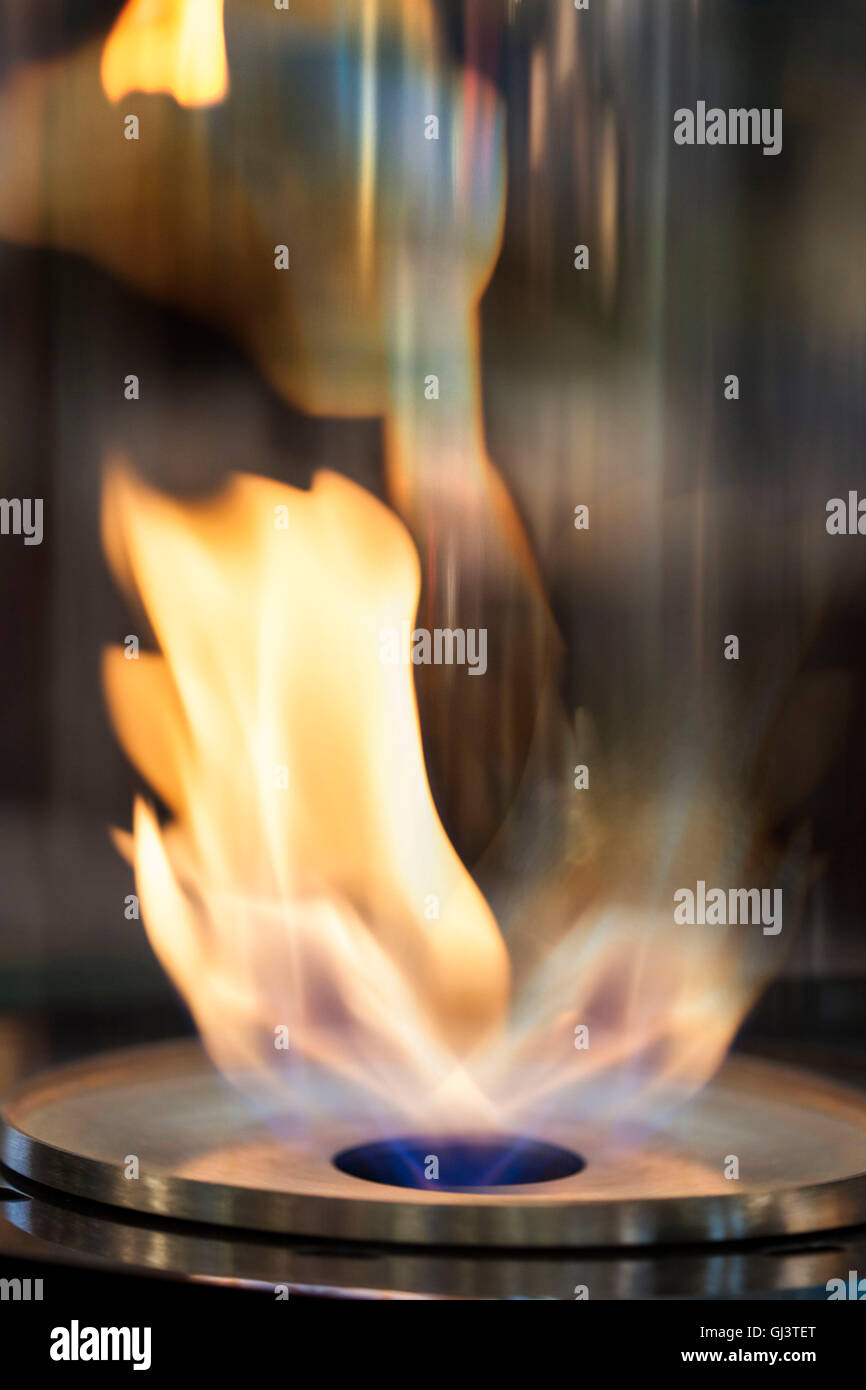 Flame in bioethanol fireplace Stock Photo - Alamy