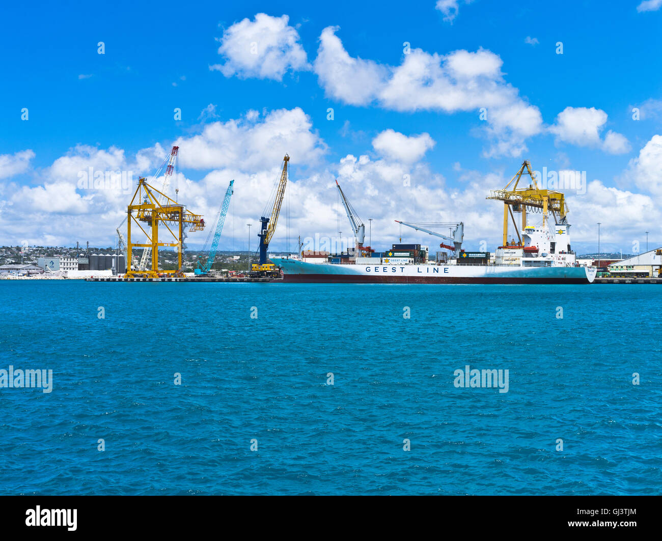 dh Bridgetown BARBADOS CARIBBEAN Docks Geest Line container cargo ship ...
