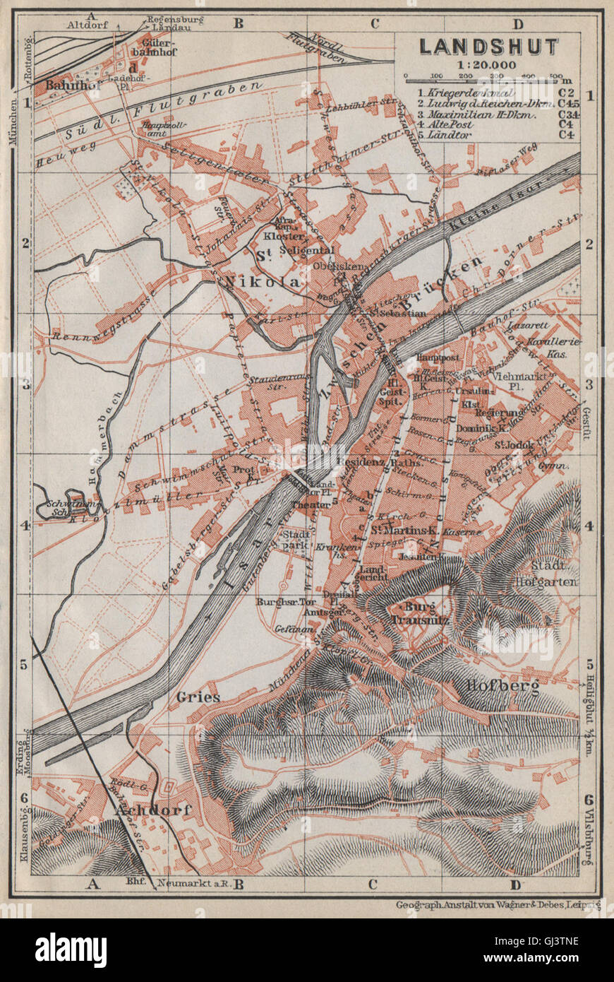 Landshut map hi-res stock photography and images - Alamy
