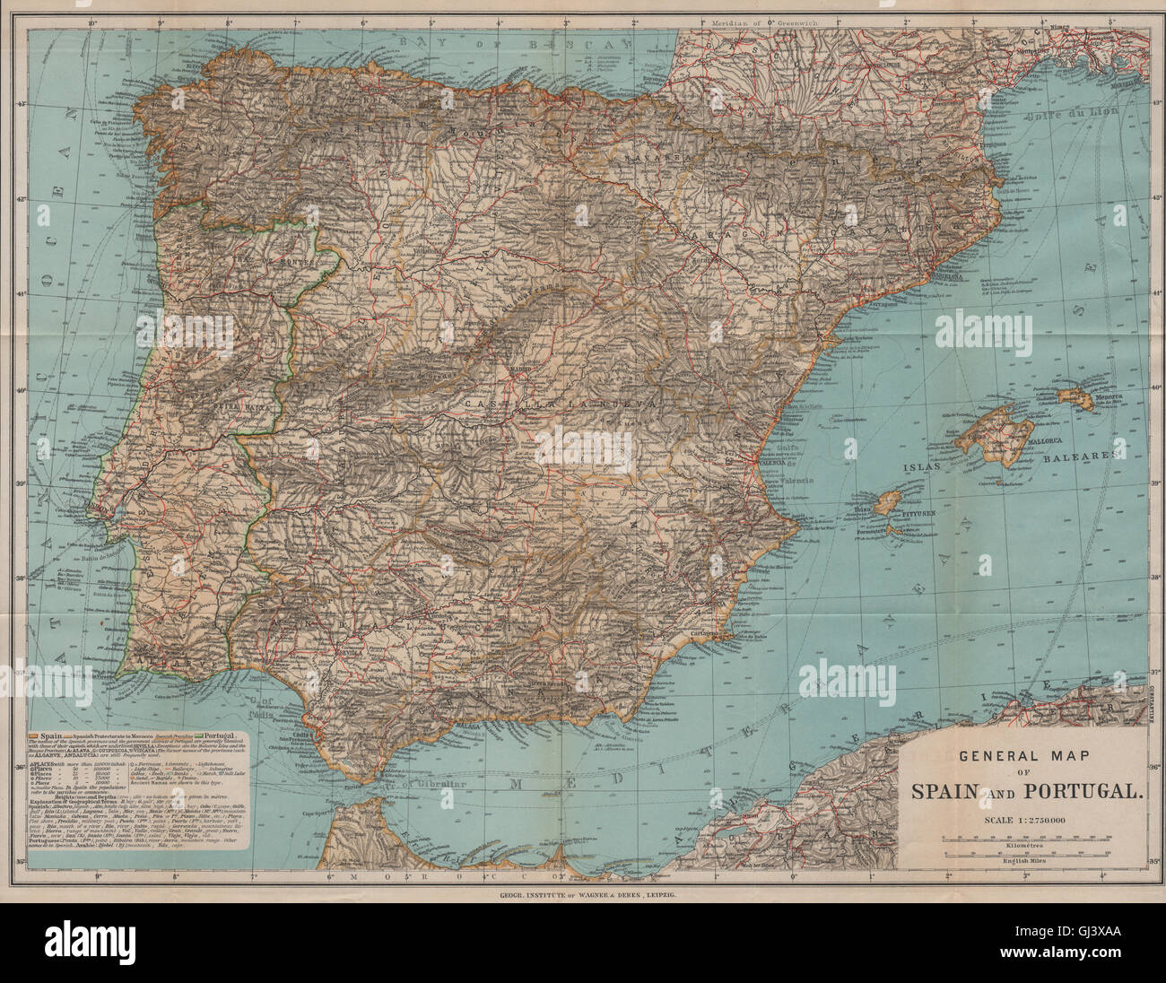 Spain España & Portugal. Presidios. Moroccan protectorate. Iberia mapa ...