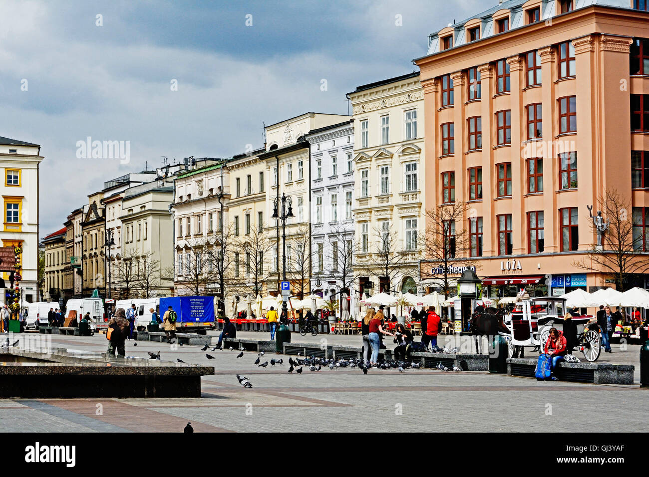 Poland, Market Square with restored houses Stock Photo - Alamy