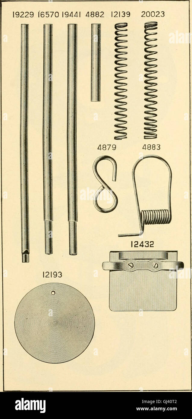 This 1922 technical list catalogs various parts for machines, including ...