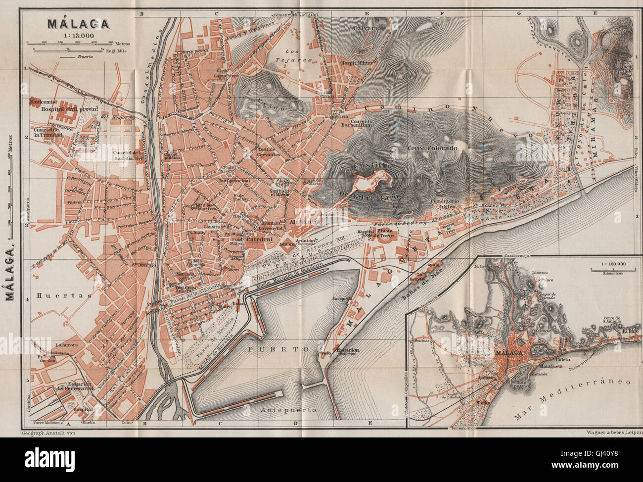 Map of malaga hi-res stock photography and images - Alamy
