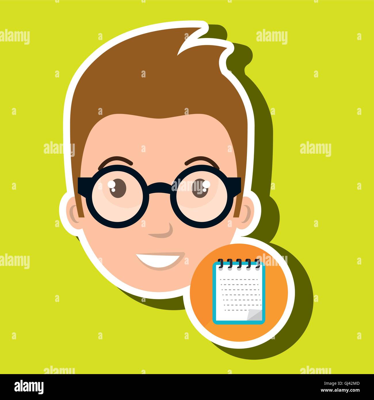 Boy cartoon school clock icon hi-res stock photography and images - Alamy