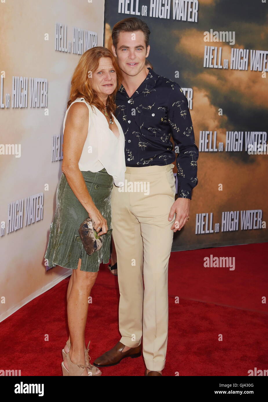 HOLLYWOOD, CA - AUGUST 10: Actors Dale Dickey (L) and Chris Pine arrive ...