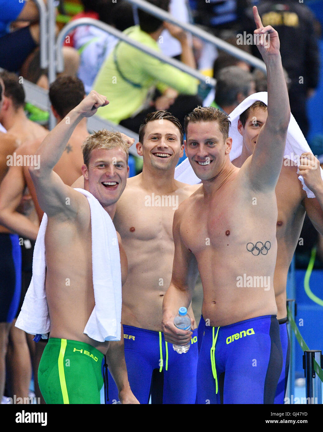 Rio de Janeiro, Brazil. 12th Aug, 2016. The German team celebrates ...