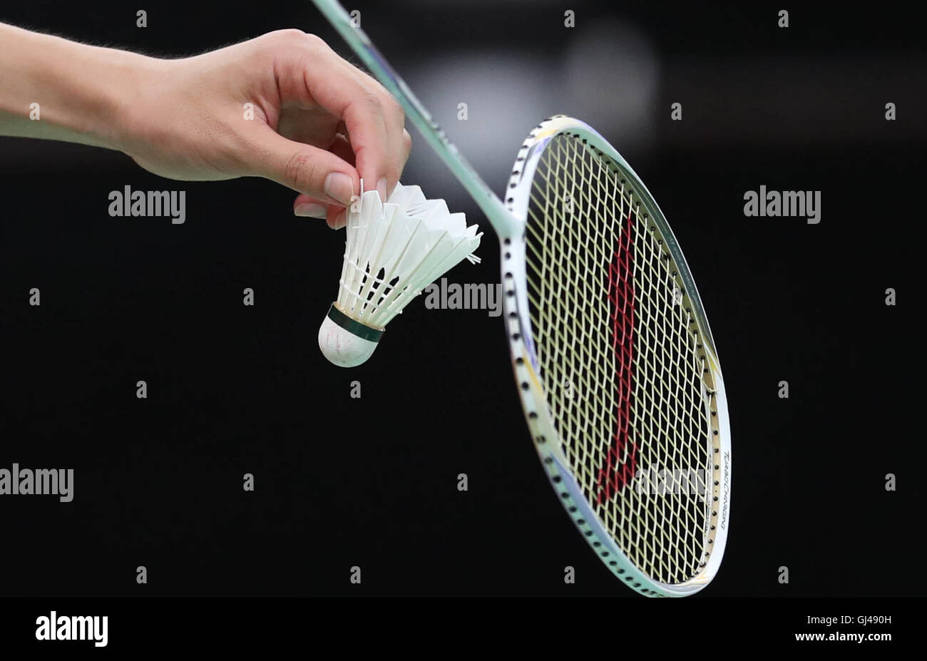 Rio de Janeiro, Brazil. 12th August, 2016. Badminton - Detail of dual ...