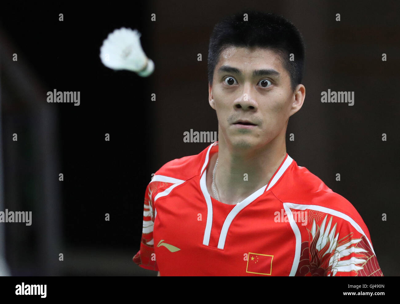 Rio de Janeiro, Brazil. 12th August, 2016. Badminton - Fu Haifeng (CHN ...