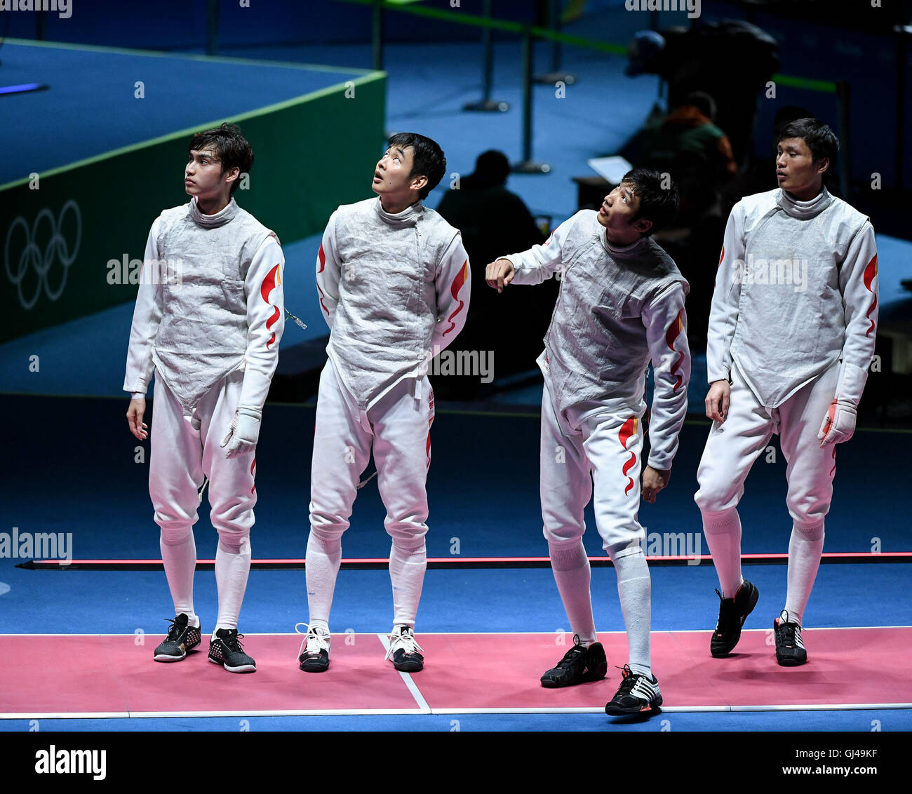 Rio De Janeiro, Brazil. 11th Aug, 2016. China's athletes react during ...