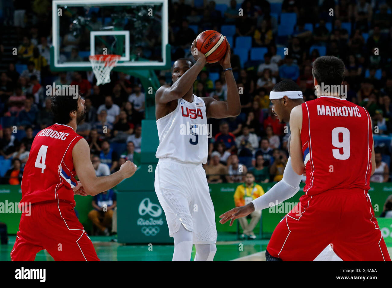 Rio de Janeiro, Brazil. 12th Aug, 2016. OLYMPICS BASKETBALL - USA x SEV ...