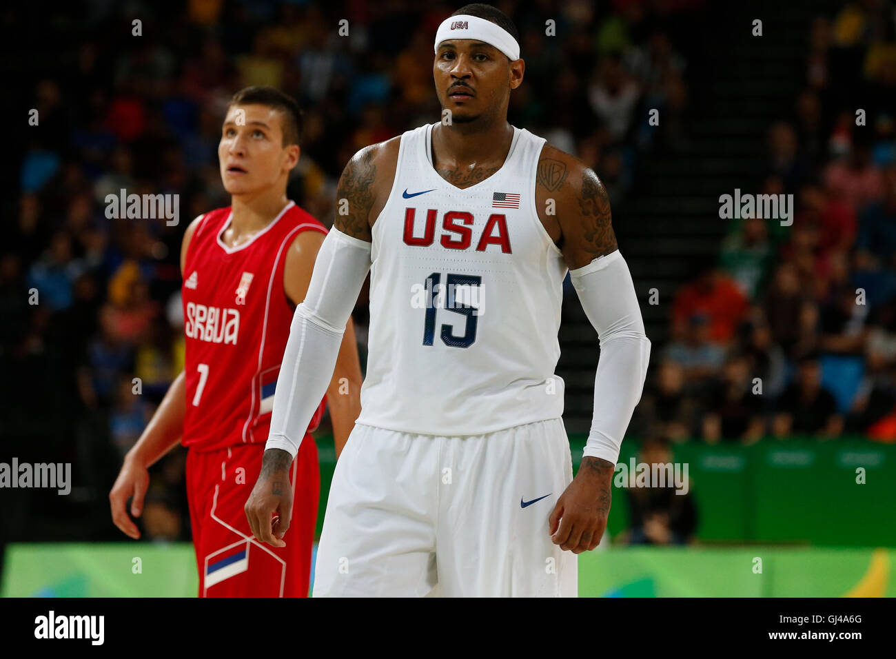 Rio de Janeiro, Brazil. 12th Aug, 2016. OLYMPICS BASKETBALL - USA x SEV ...