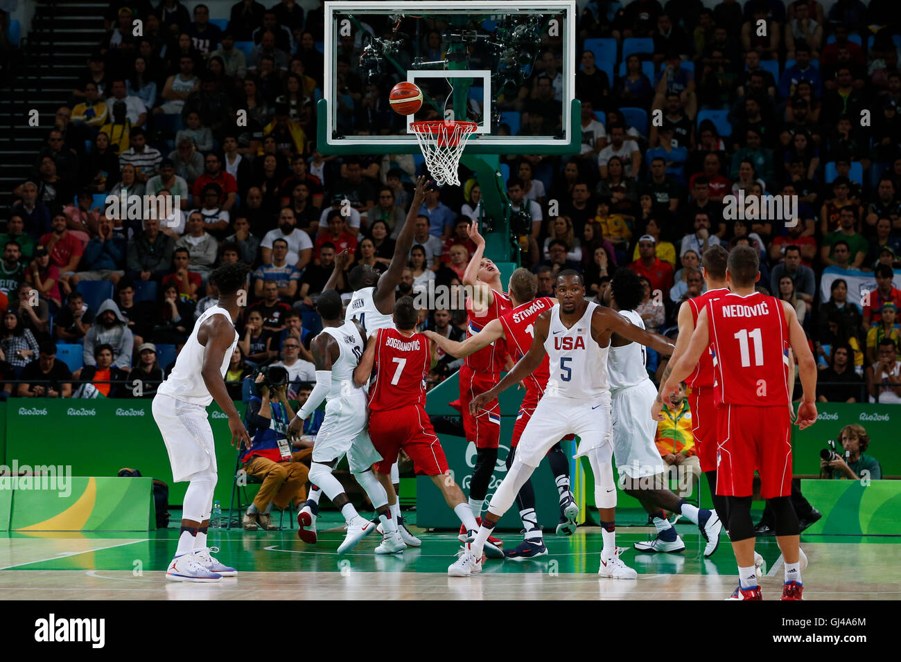Rio de Janeiro, Brazil. 12th Aug, 2016. OLYMPICS BASKETBALL - USA x SEV ...