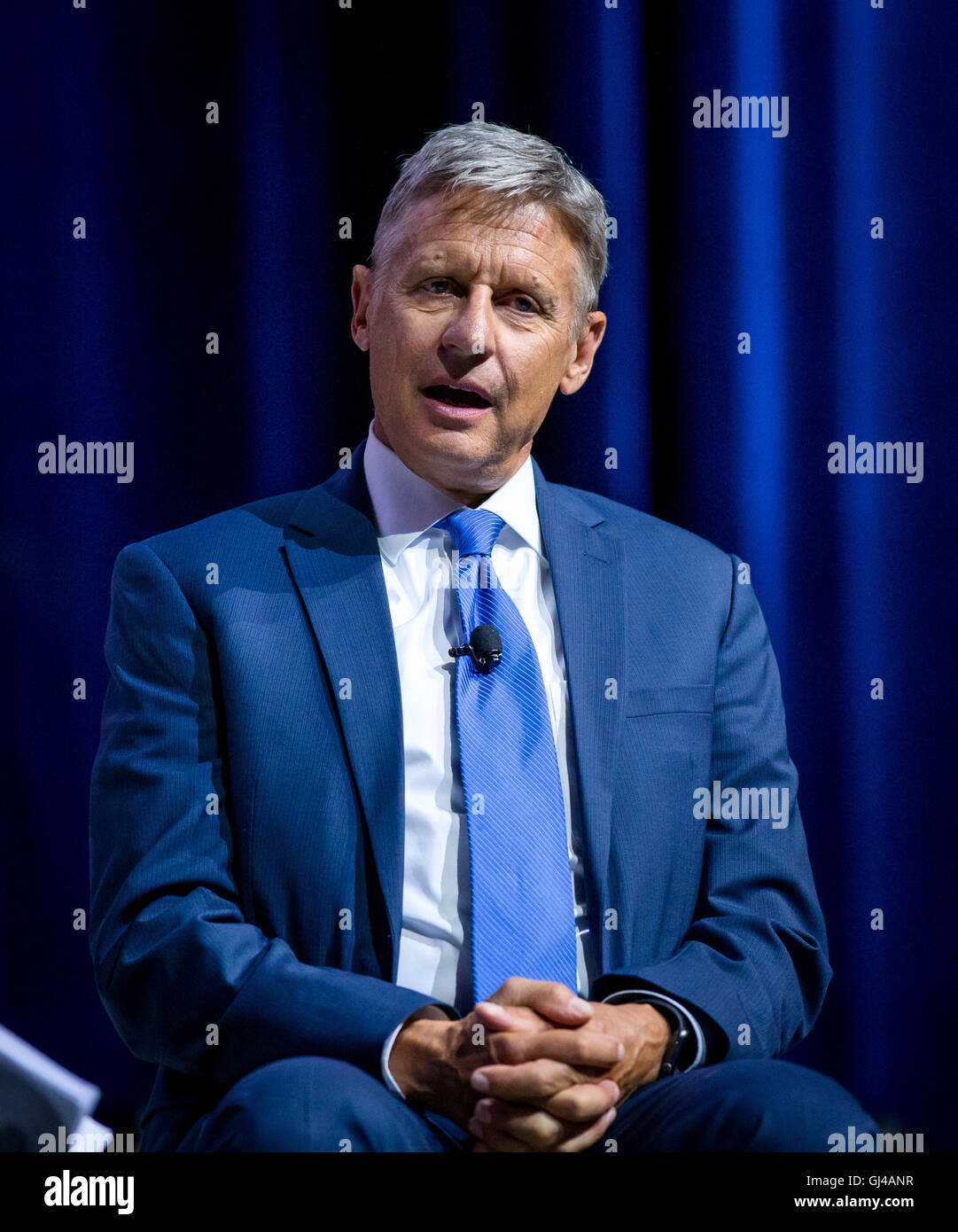Las Vegas, NV, USA. 12th Aug, 2016. Gov. Gary Johnson pictured at the ...