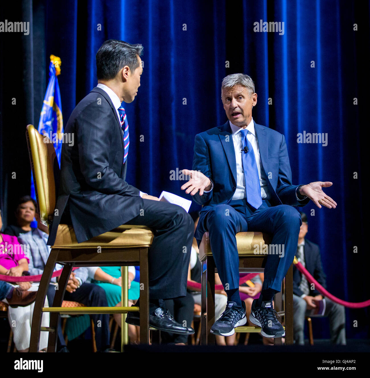 Las Vegas, NV, USA. 12th Aug, 2016. Gov. Gary Johnson pictured at the ...