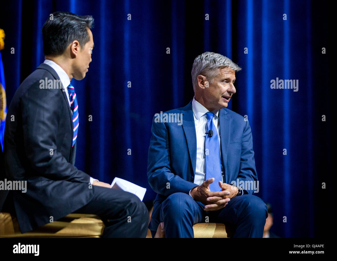 Las Vegas, NV, USA. 12th Aug, 2016. Gov. Gary Johnson pictured at the ...