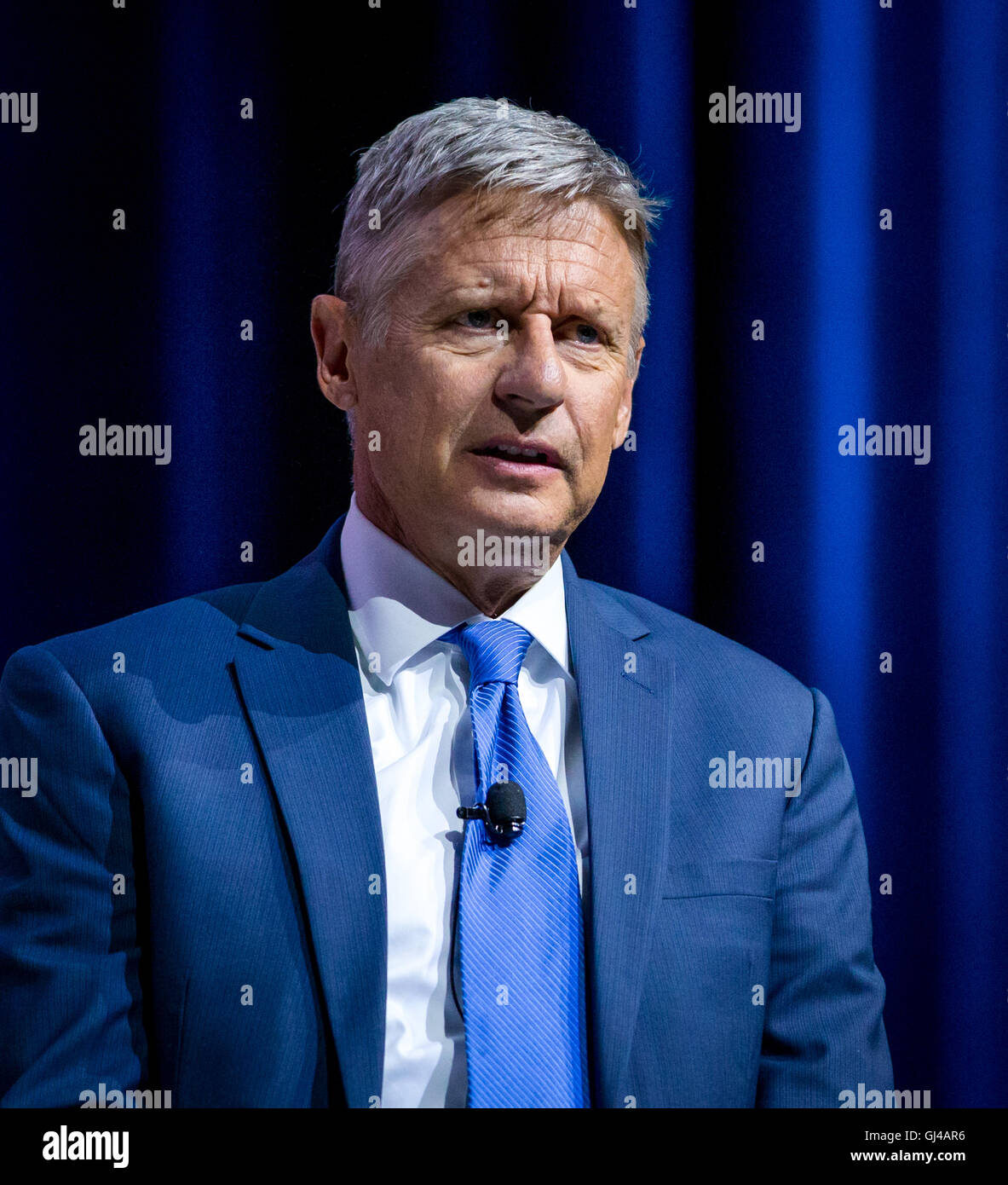 Las Vegas, NV, USA. 12th Aug, 2016. Gov. Gary Johnson pictured at the ...