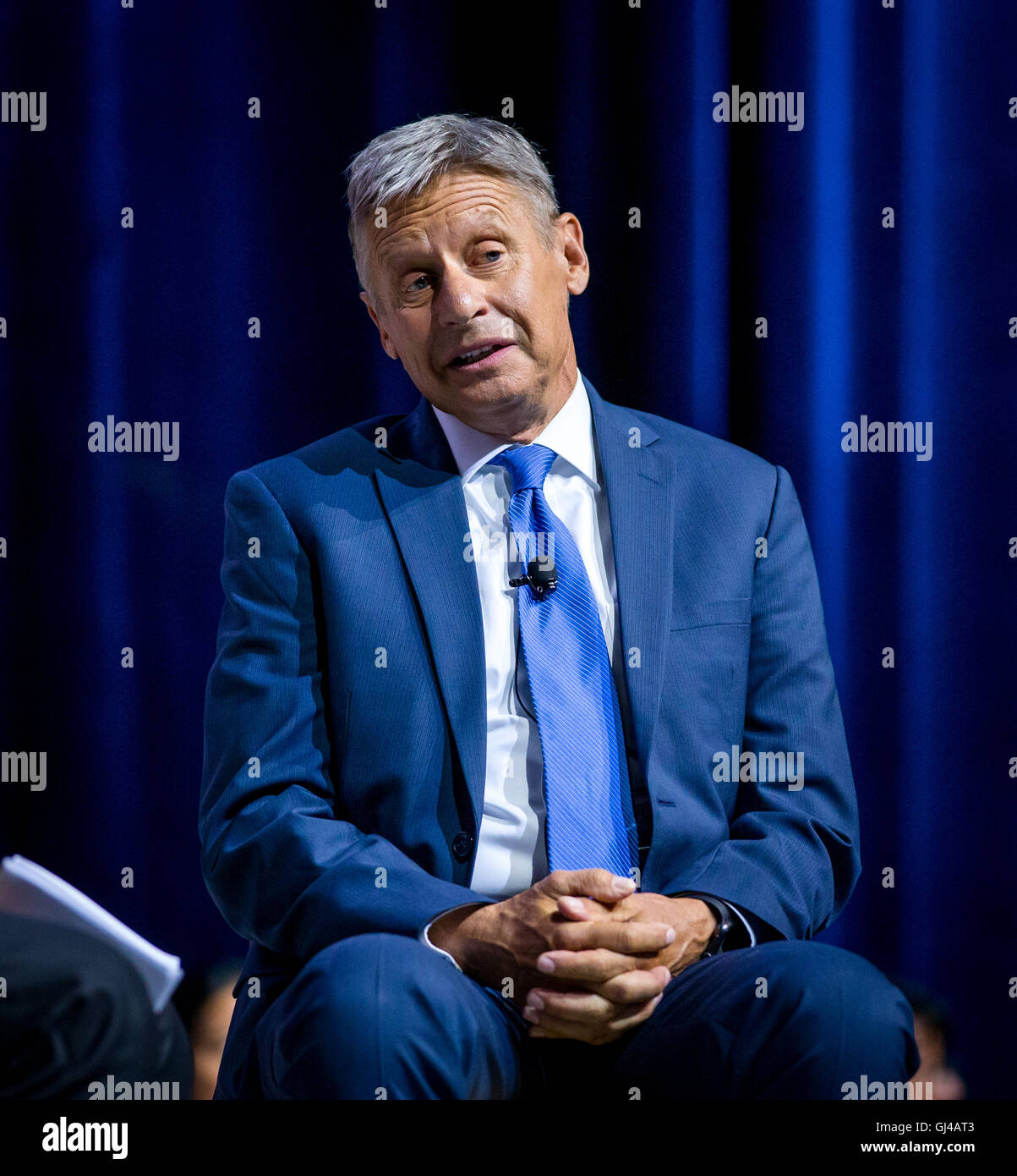 Las Vegas, NV, USA. 12th Aug, 2016. Gov. Gary Johnson pictured at the ...