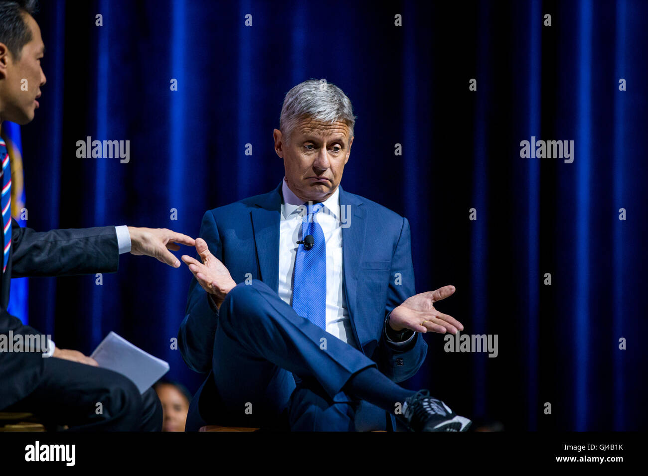 Las Vegas, NV, USA. 12th Aug, 2016. Gov. Gary Johnson pictured at the ...