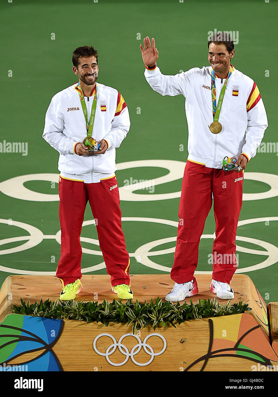 Rio De Janeiro, Brazil. 12th Aug, 2016. Rafael Nadal (R) and Marc Lopez ...