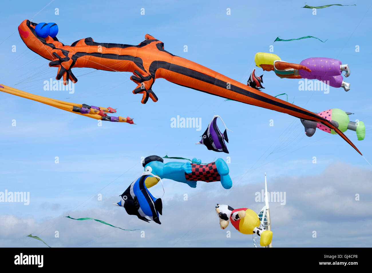 kites flying at the 25th international kite festival southsea england ...