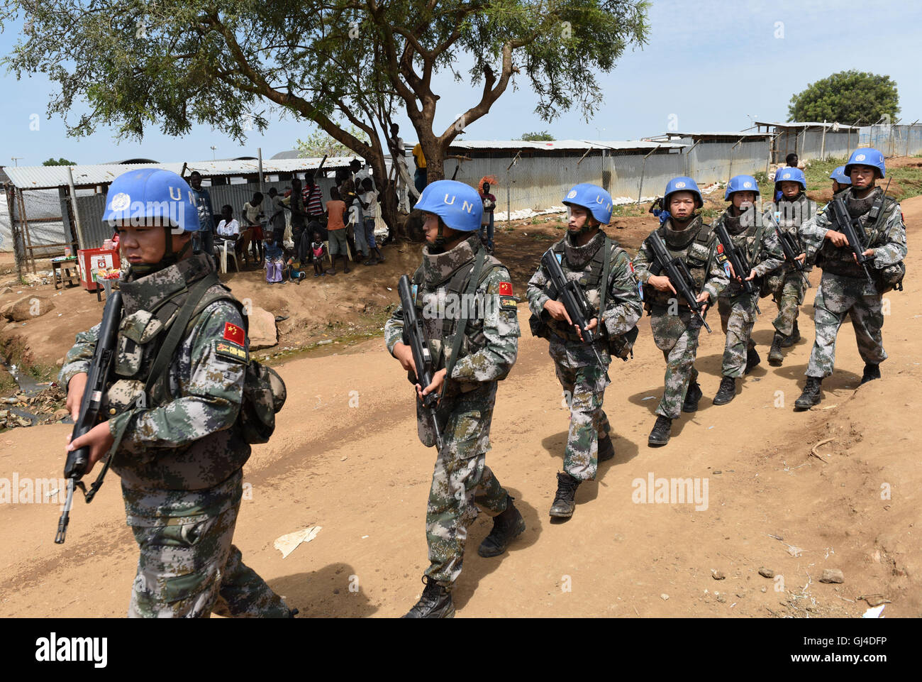 Juba, South Sudan. 11th Aug, 2016. Chinese peacekeepers patrol at the ...