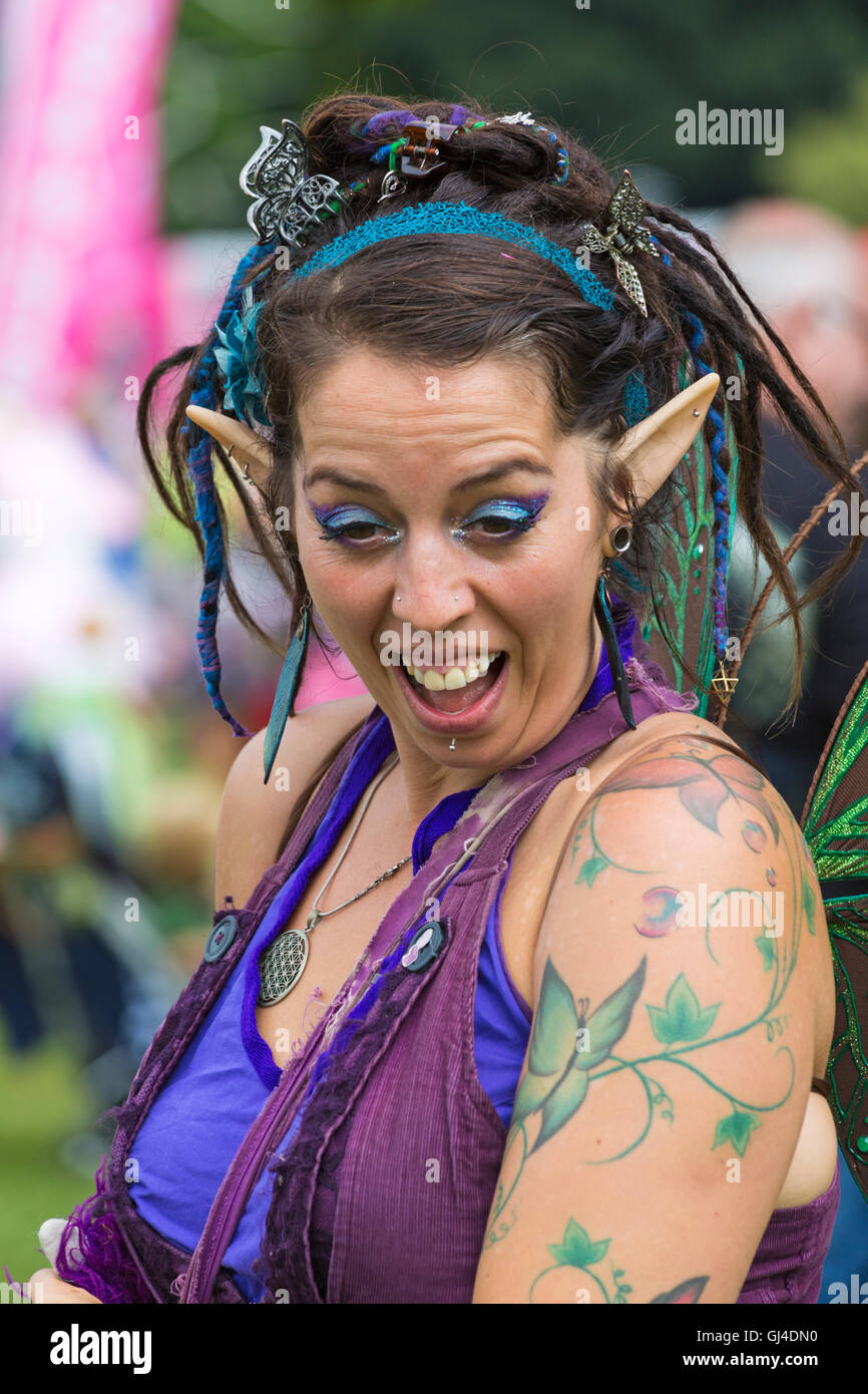 Burley, Hampshire, UK. 13th Aug, 2016. Woman dressed as elf fairy at ...