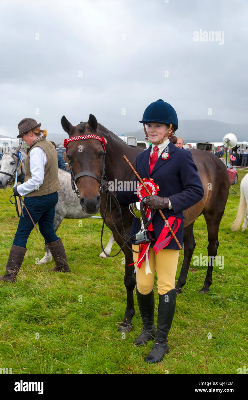 Ardara, County Donegal, Ireland. 13th Aug, 2016. A young equestrian ...