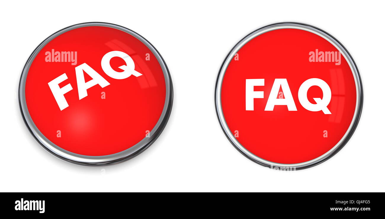 Red Round FAQ Button Stock Photo - Alamy