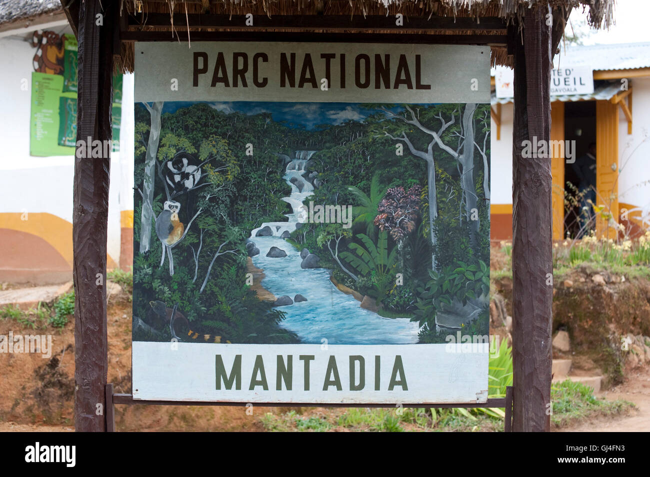 Sign Mantadia National Park Madagascar Stock Photo - Alamy