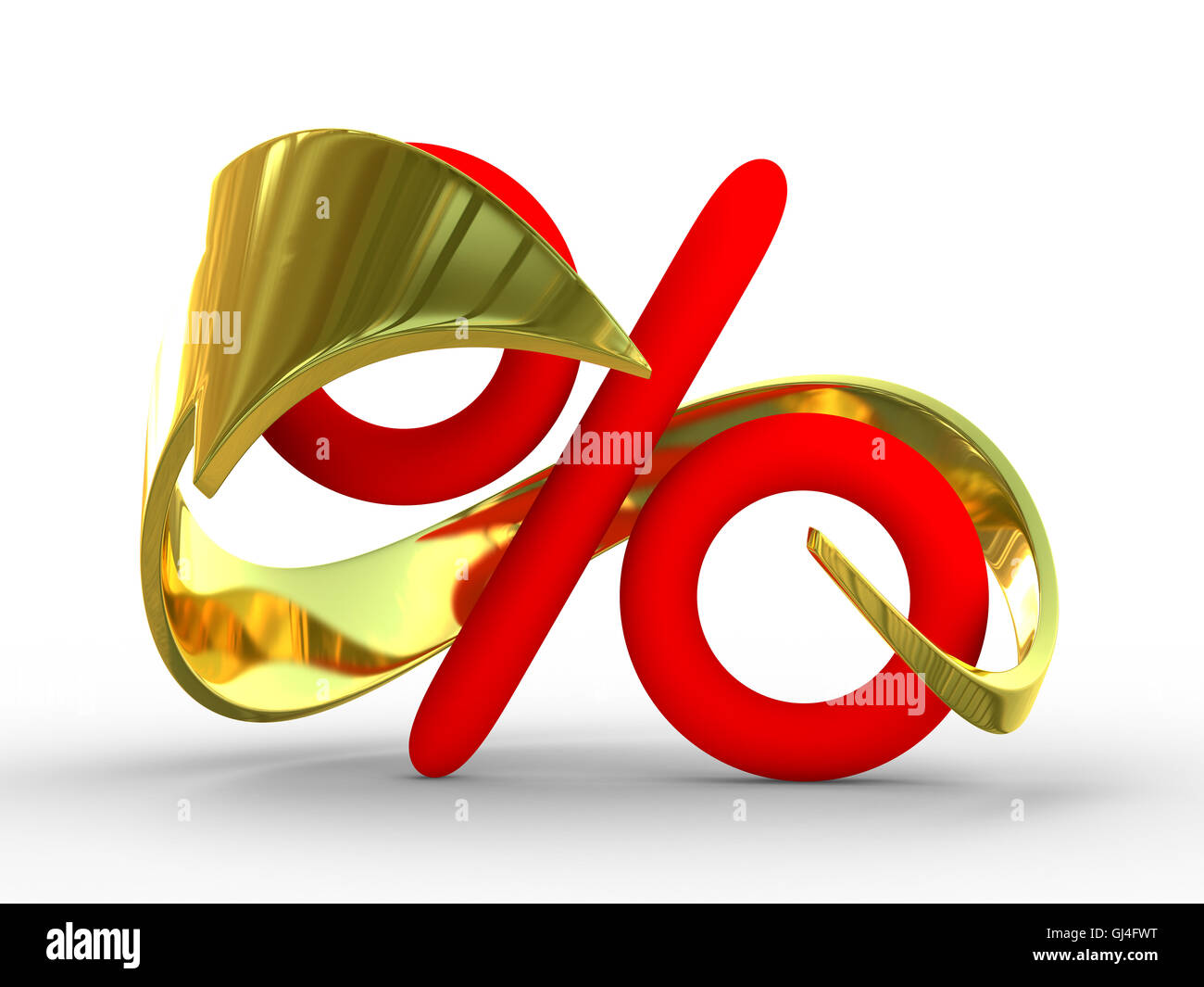 Percent and arrow on white background. Isolated 3D image Stock Photo ...