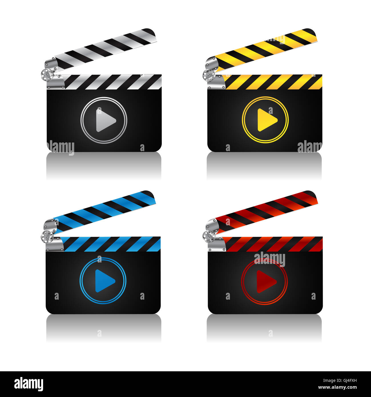 Movie clapper board icons Stock Photo - Alamy