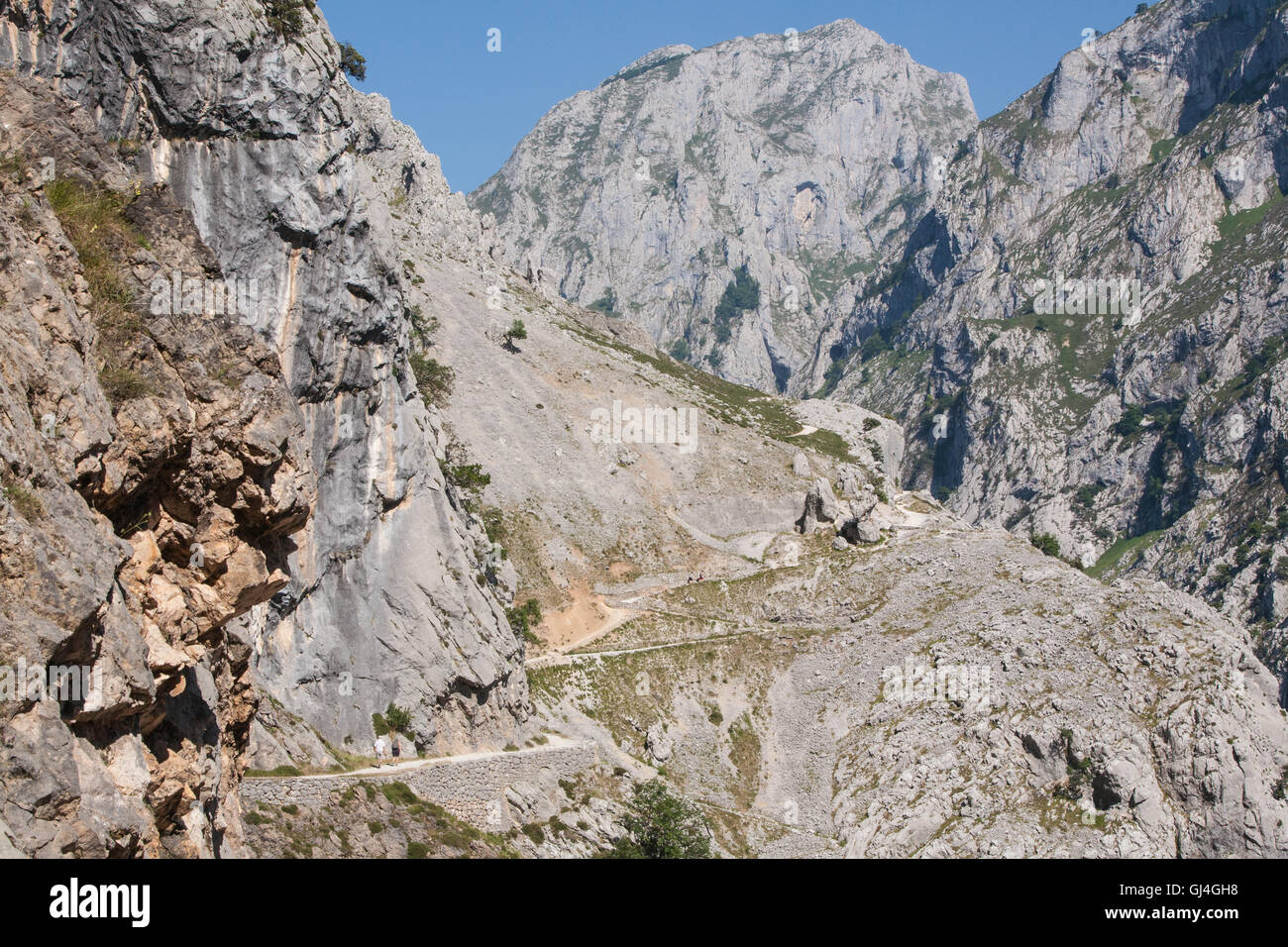 Hiking Cares Gorge in Picos de Europa,Asturias,Spain,Europe Stock Photo ...
