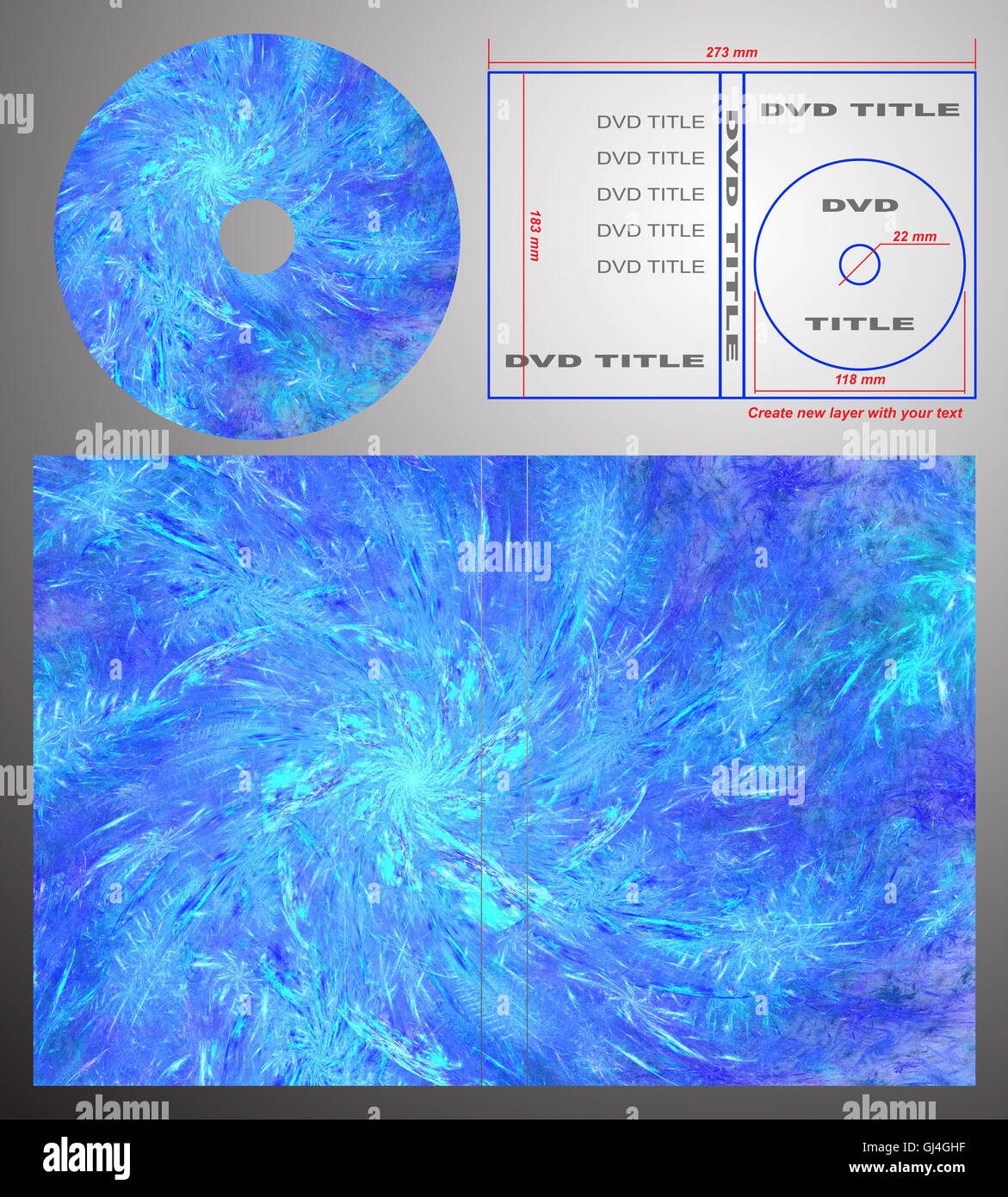 Abstract design template for dvd label and box-cover Stock Photo - Alamy