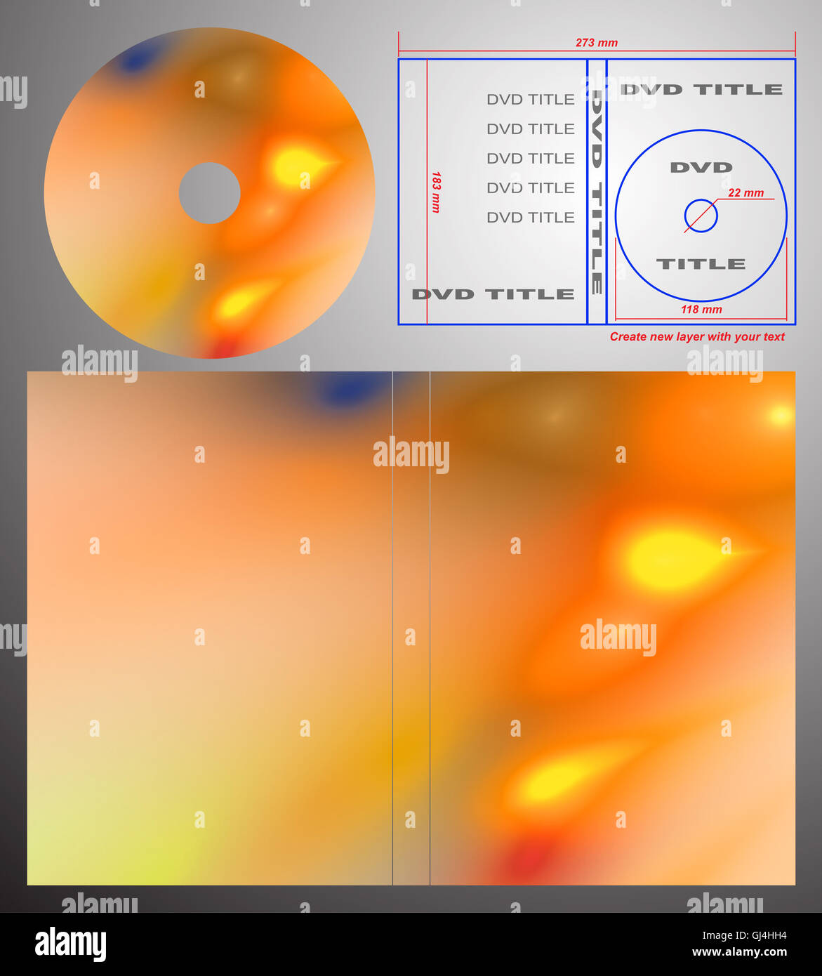 Abstract design template for dvd label and box-cover Stock Photo - Alamy