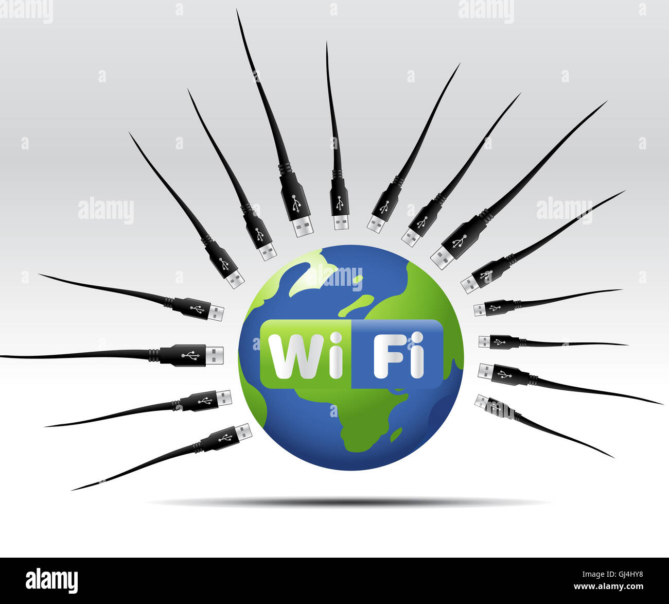 Cable and wireless world map hi-res stock photography and images - Alamy