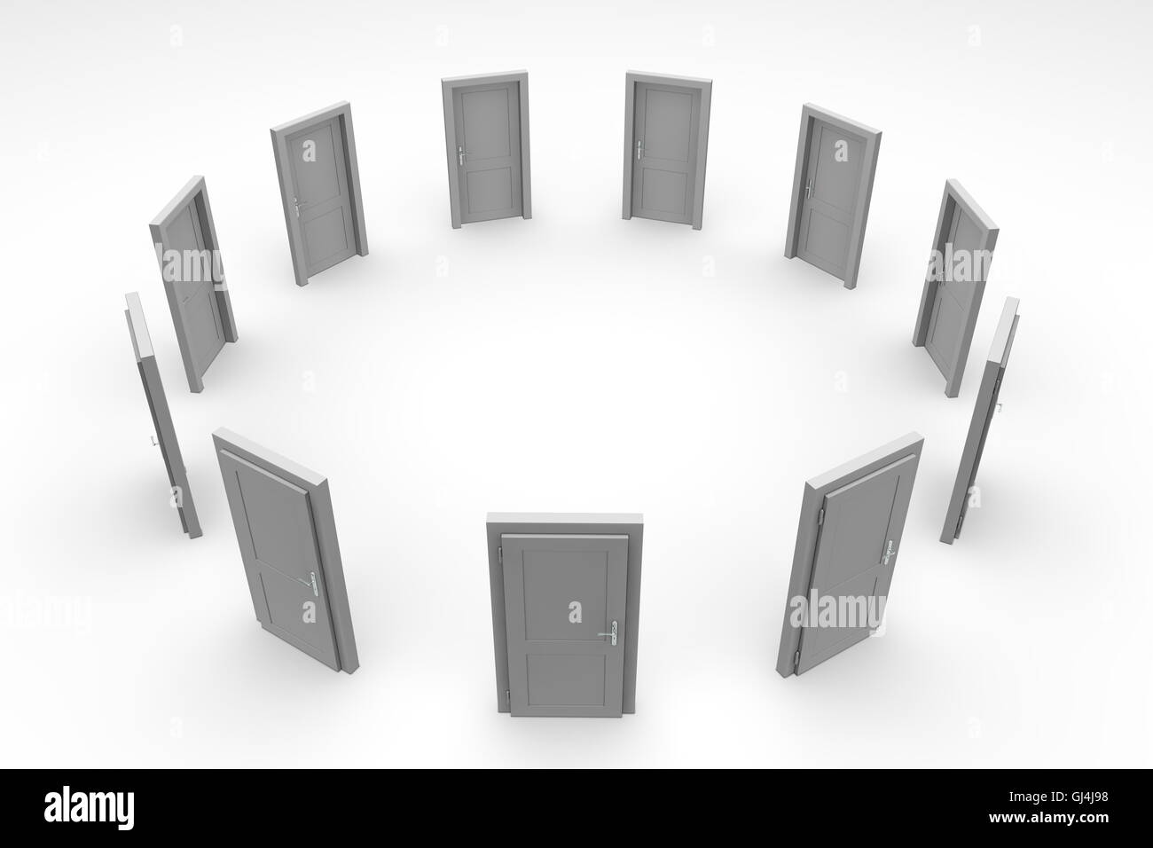 Door Circle - Closed Grey Door Stock Photo - Alamy