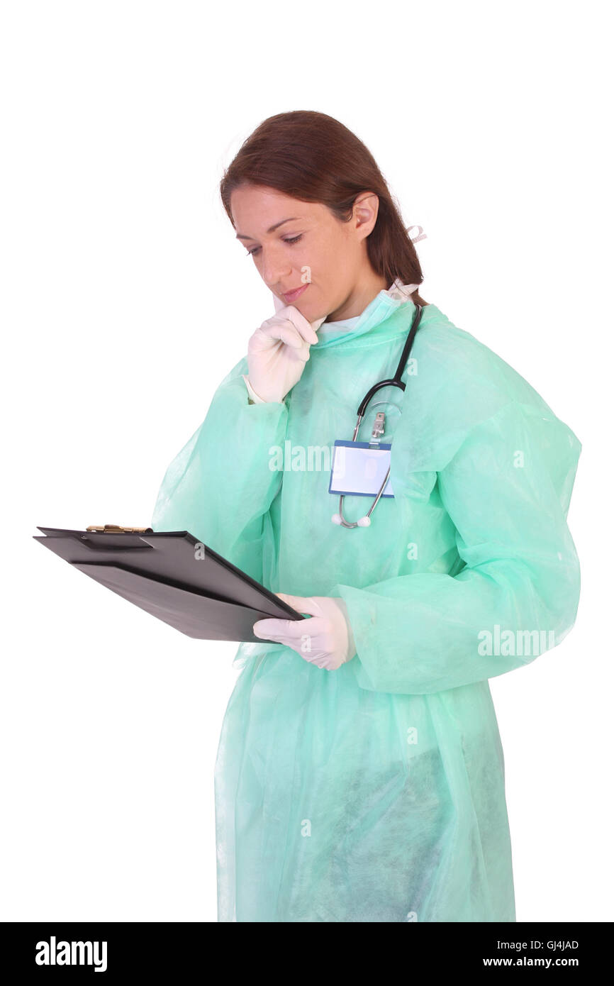 healthcare worker with documents Stock Photo - Alamy