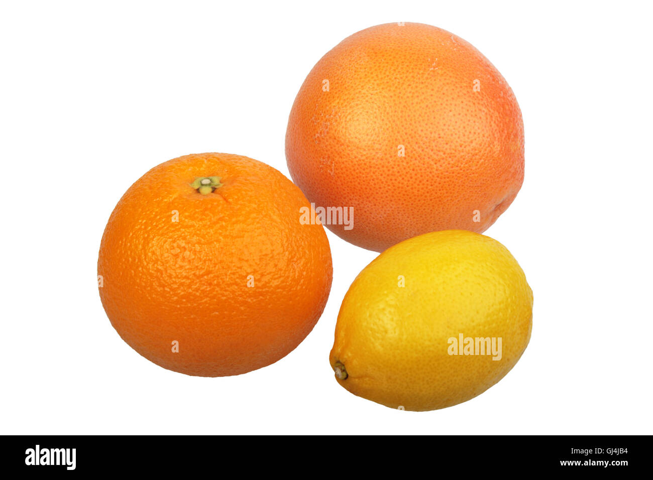 Orange, grapefruit and yellow lemon Stock Photo - Alamy