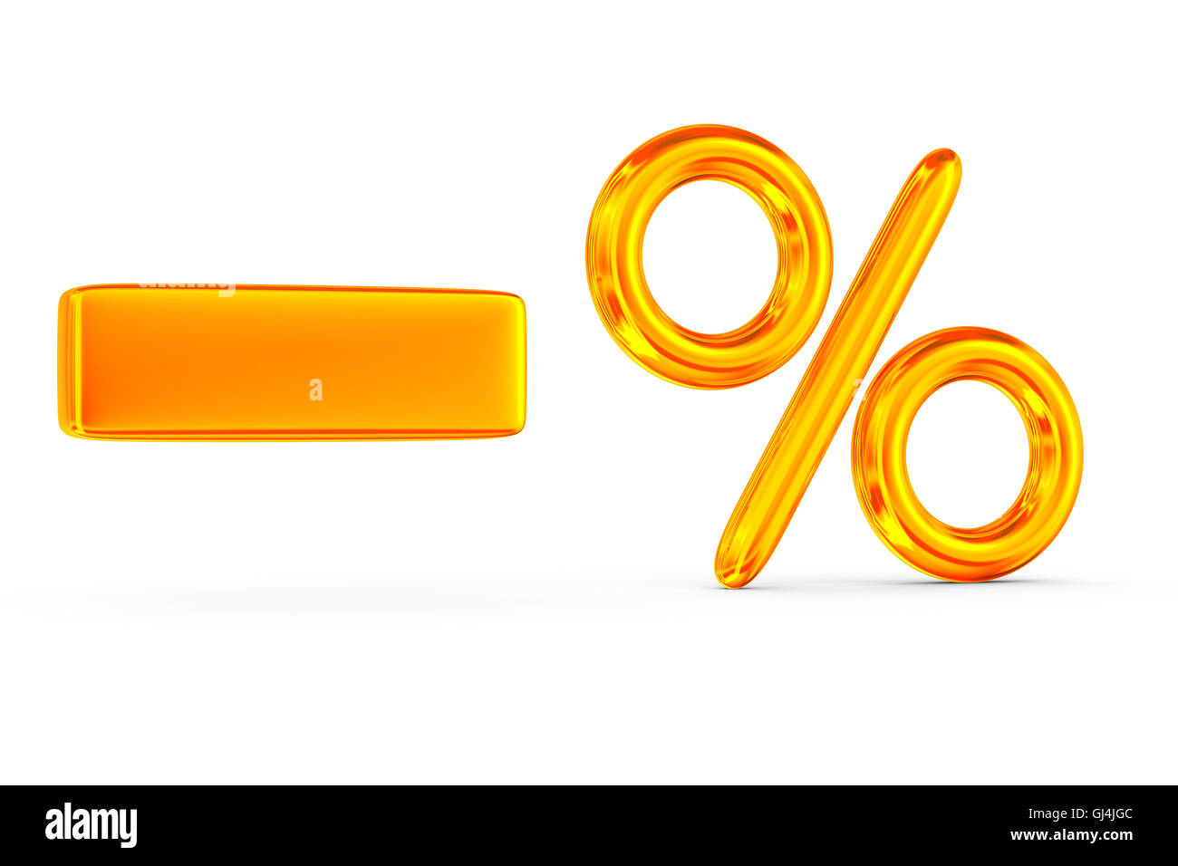 decrease percent on white background. Isolated 3D image Stock Photo - Alamy