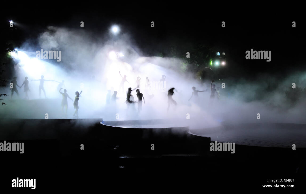 a laser light effect in a performance Stock Photo - Alamy