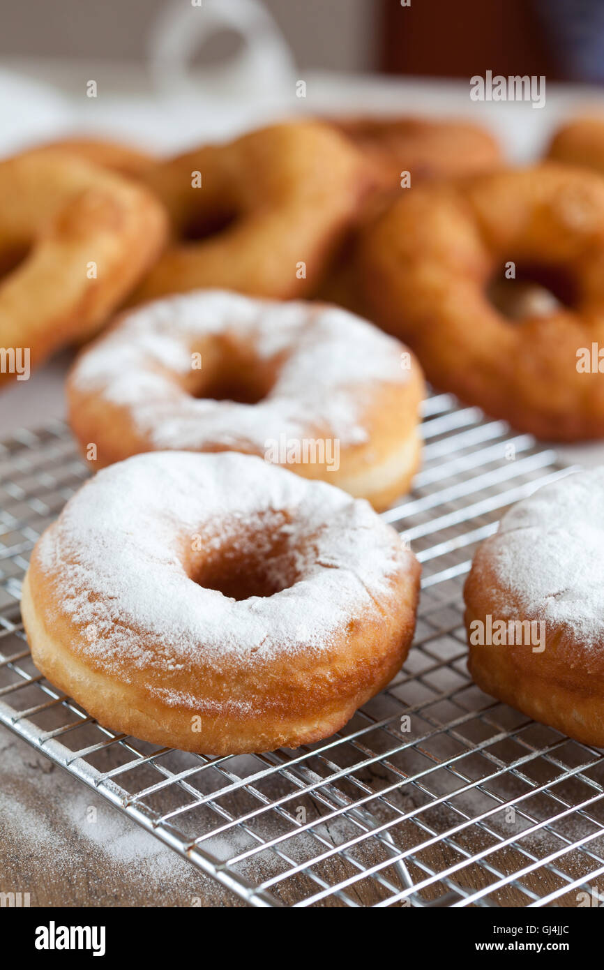 Doughnut with icing sugar Stock Photo - Alamy