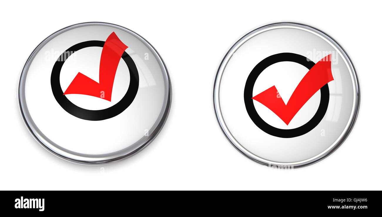 Tick Mark Button Stock Photo - Alamy
