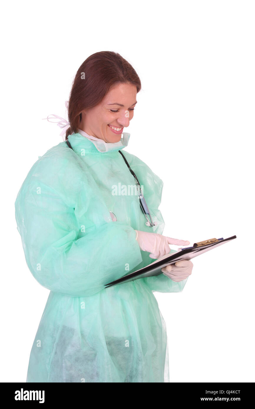 healthcare worker with documents Stock Photo - Alamy