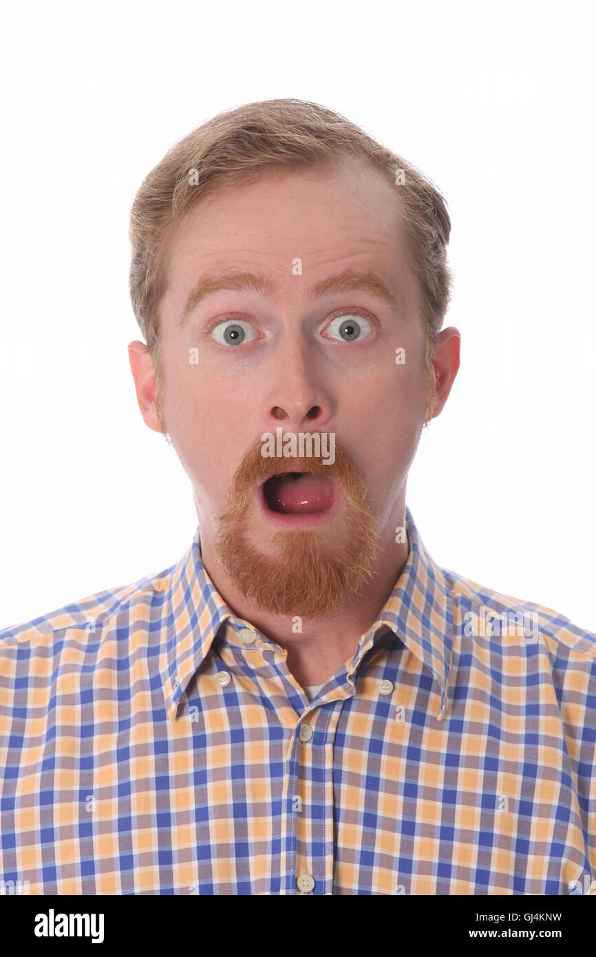 Portrait of amazed man Stock Photo - Alamy