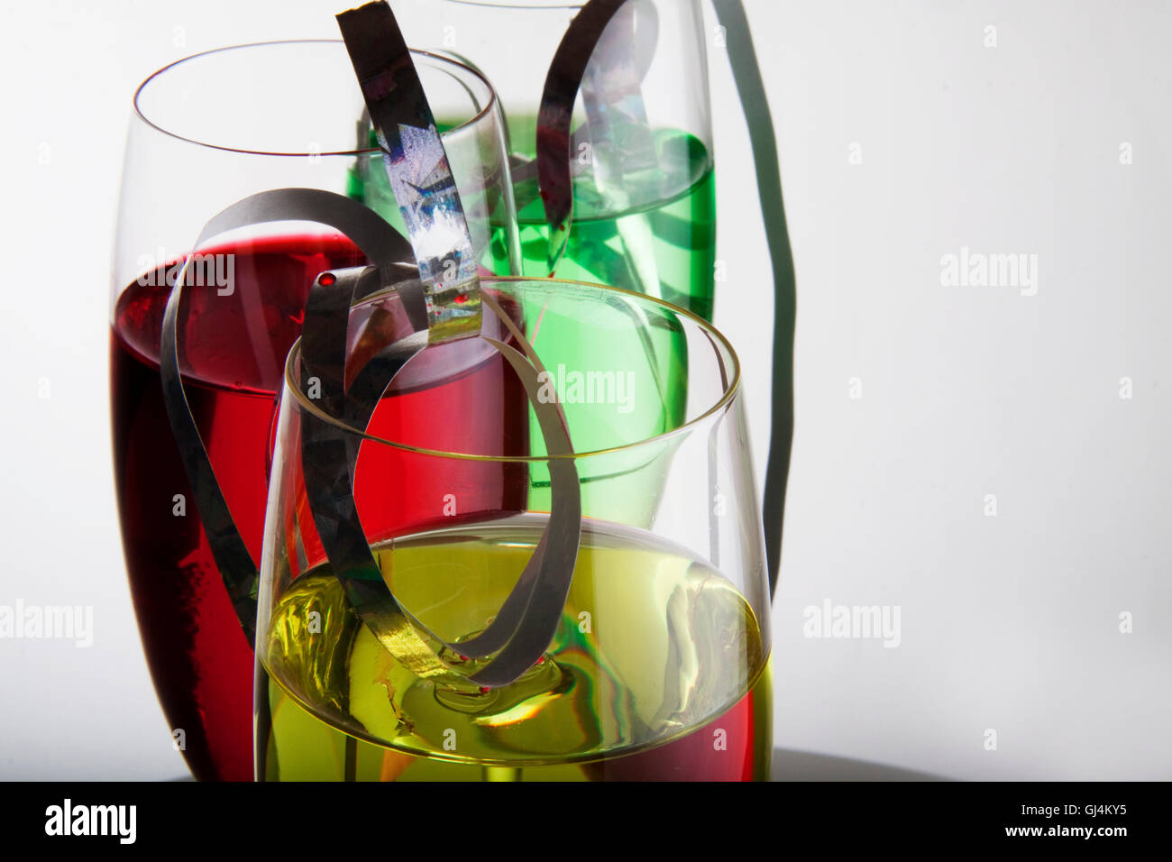 Colorful drinks with streamers Stock Photo - Alamy