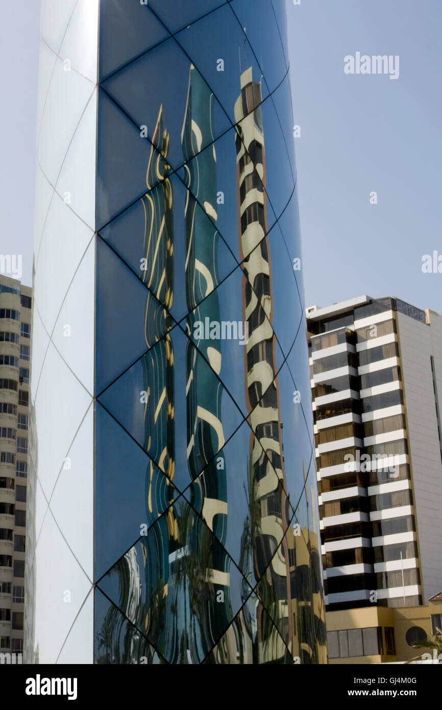 Reflective art of tall buildings in Lima Peru Stock Photo - Alamy
