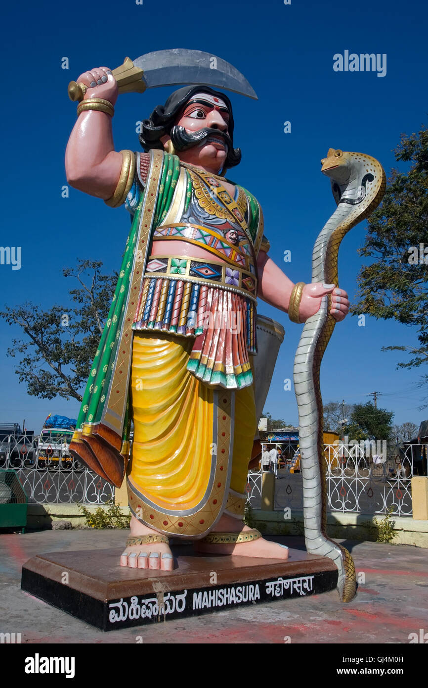 Statue of Demon Mahishasura on Chamundi Hill India Stock Photo - Alamy