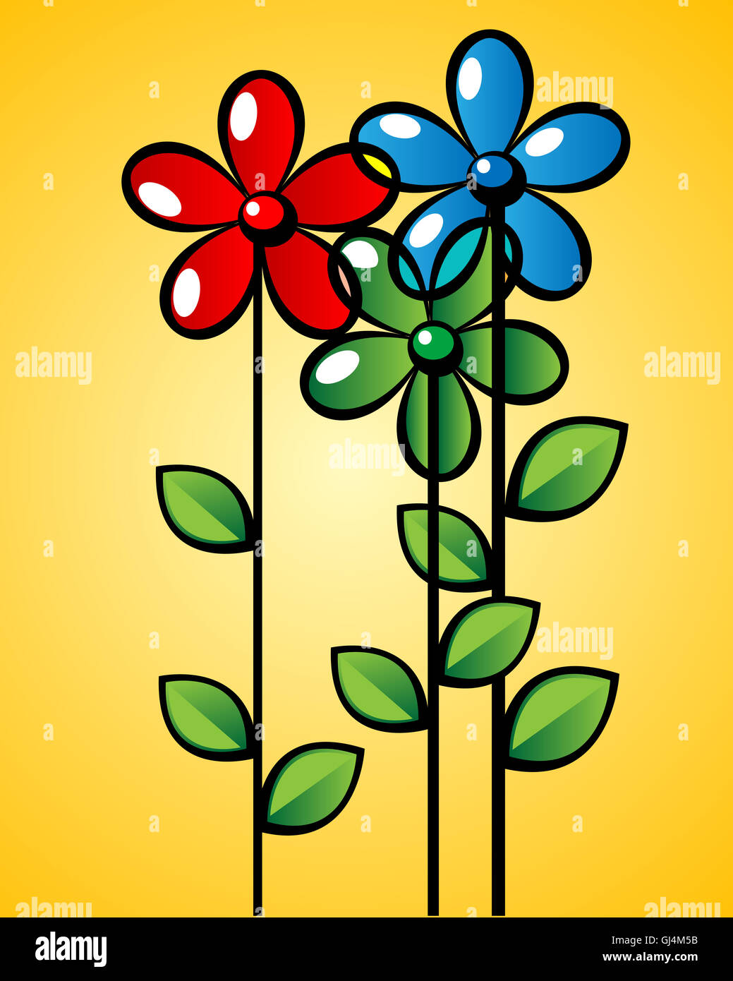 Three flowers background Stock Photo - Alamy
