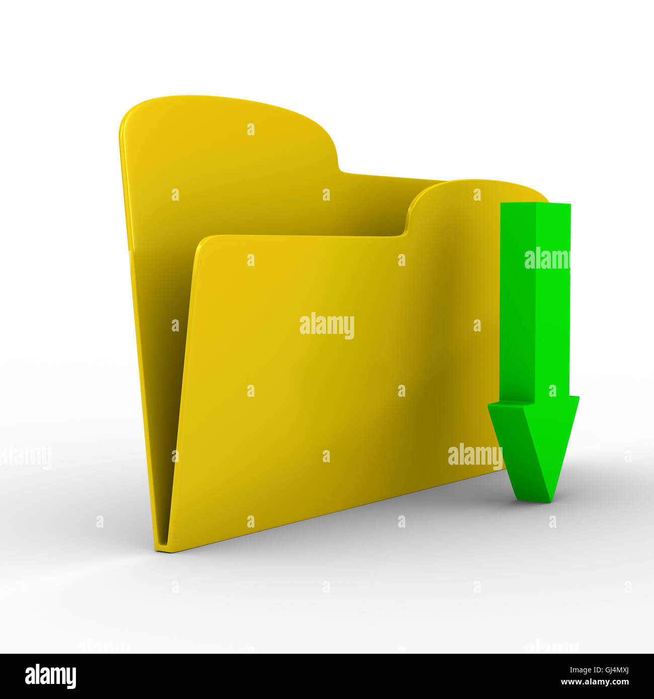 Yellow computer folder on white background. Isolated 3d image Stock ...
