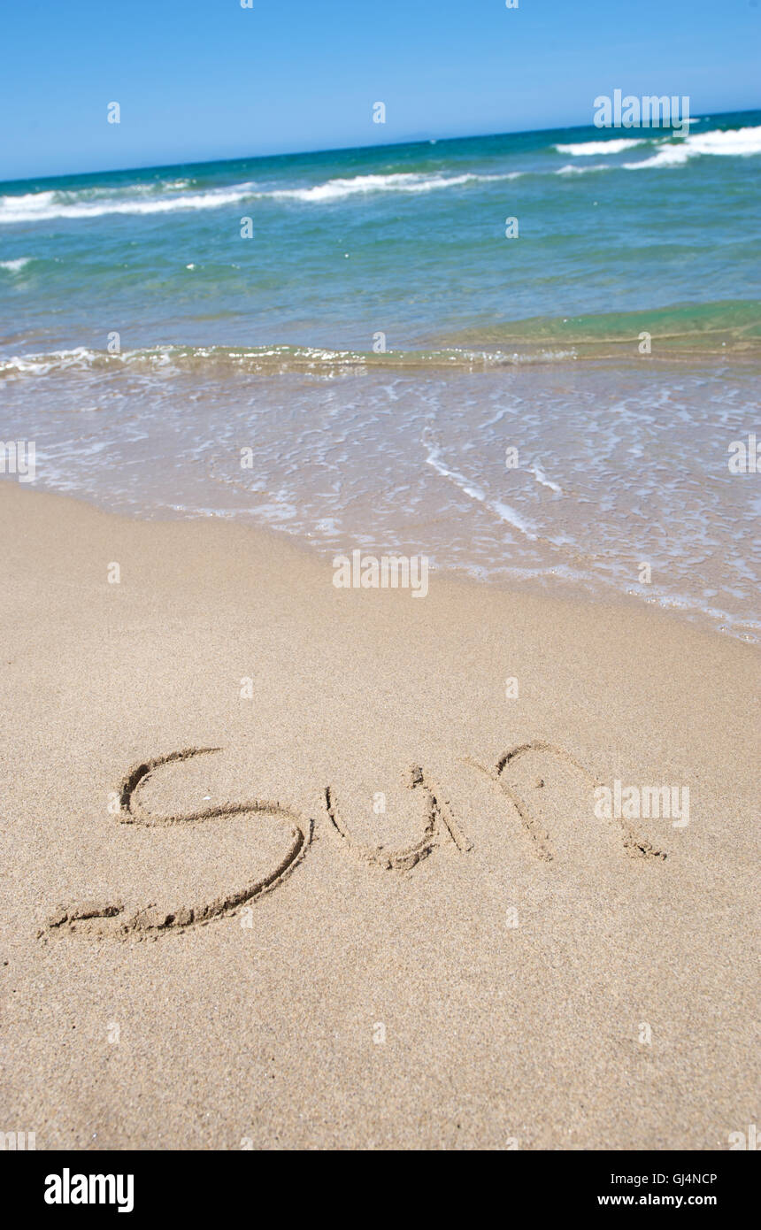 Message on the beach Stock Photo - Alamy
